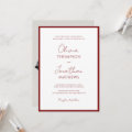Simple Crimson Red Border Script Photo Wedding Invitation | Zazzle