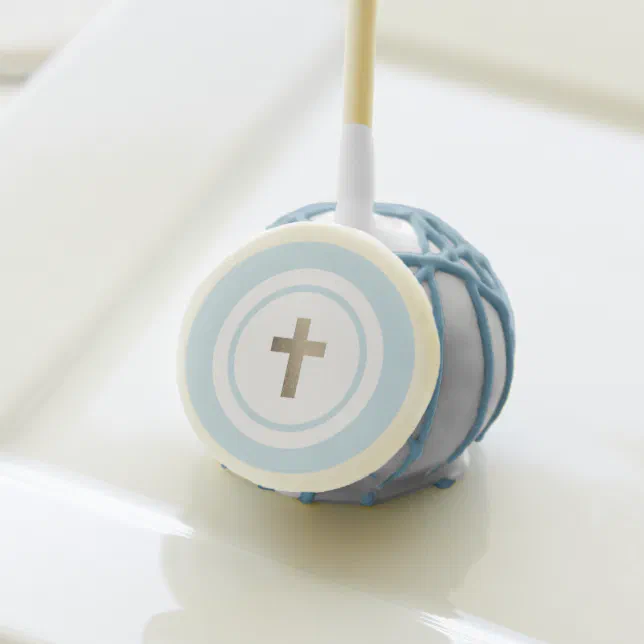Simple Cross Baptism Christening Cake Pops | Zazzle