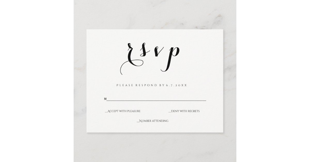 Simple cursive modern wedding rsvp postcards | Zazzle.com