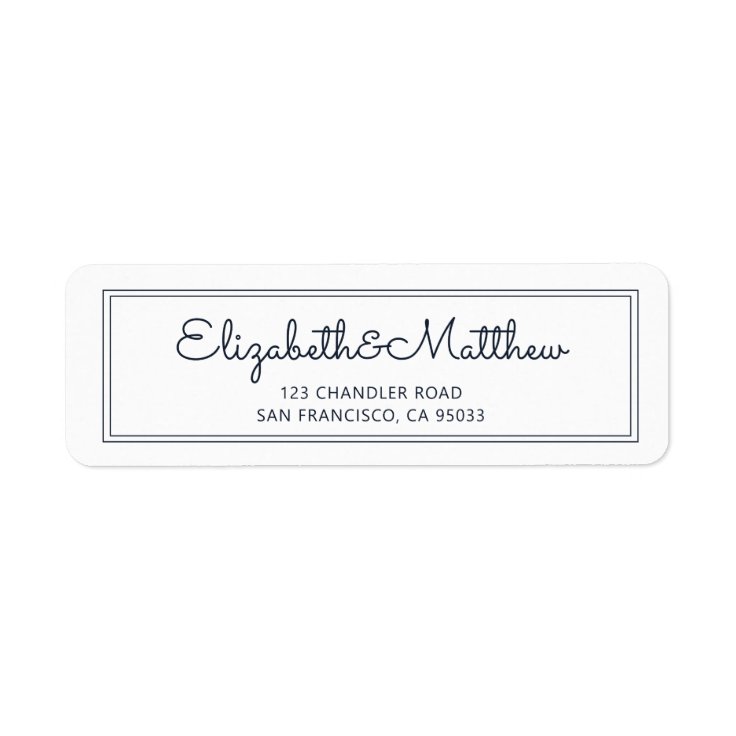 Simple Cursive Script Return Address Label | Zazzle