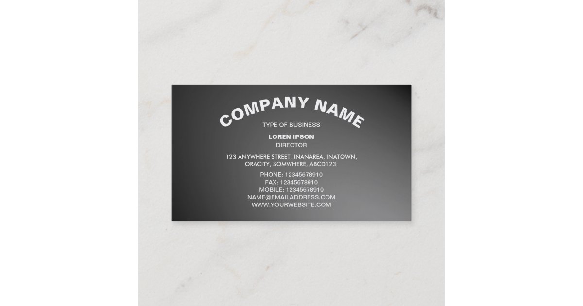 Simple Curved Text 06 - Gray Business Card | Zazzle