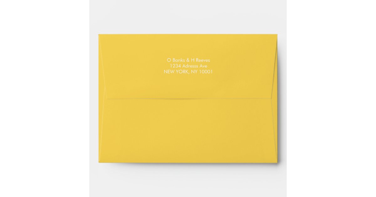 Simple custom address bright yellow color envelope | Zazzle.com
