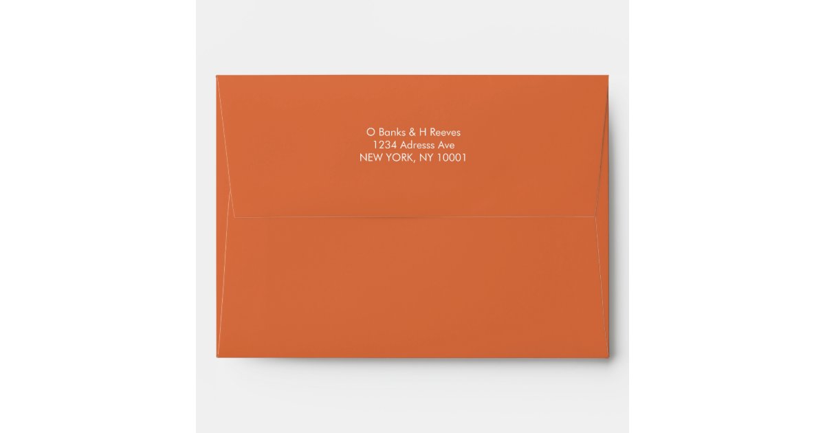 Simple custom address burnt orange color envelope | Zazzle