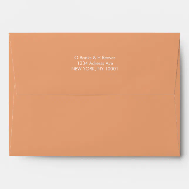 Simple custom address light orange color envelope | Zazzle