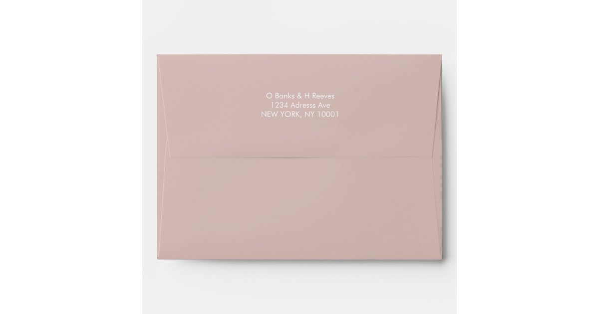 Simple custom address pastel pink color envelope | Zazzle