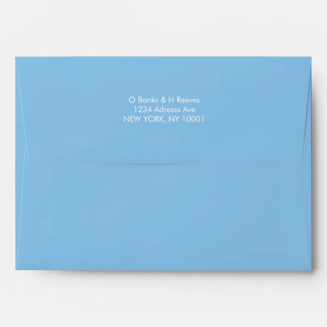 Simple custom address sky blue color envelope | Zazzle