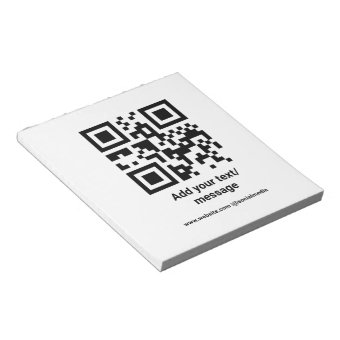 simple custom barcode add your text website QR Cla Notepad | Zazzle