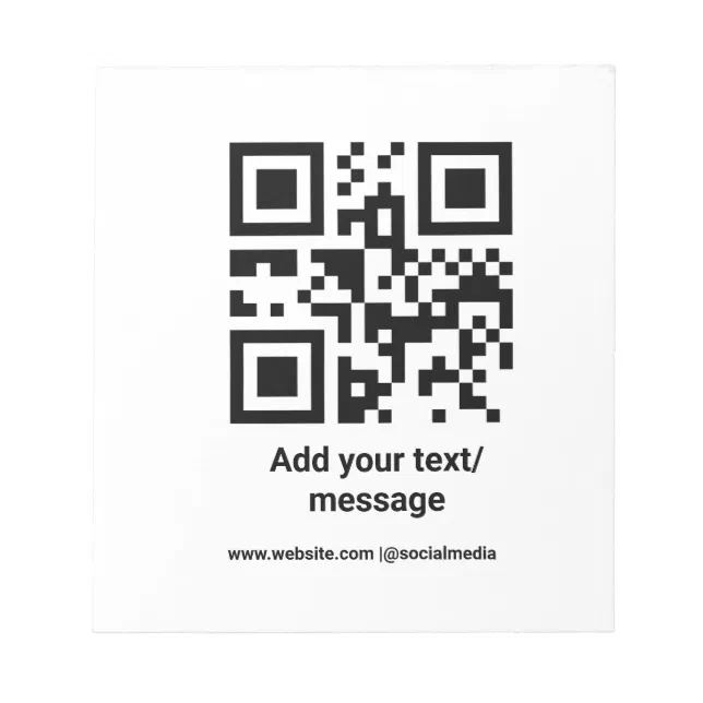 simple custom barcode add your text website QR Cla Notepad | Zazzle