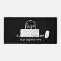 Simple Custom Black Modern Logo Business Desk Mat | Zazzle