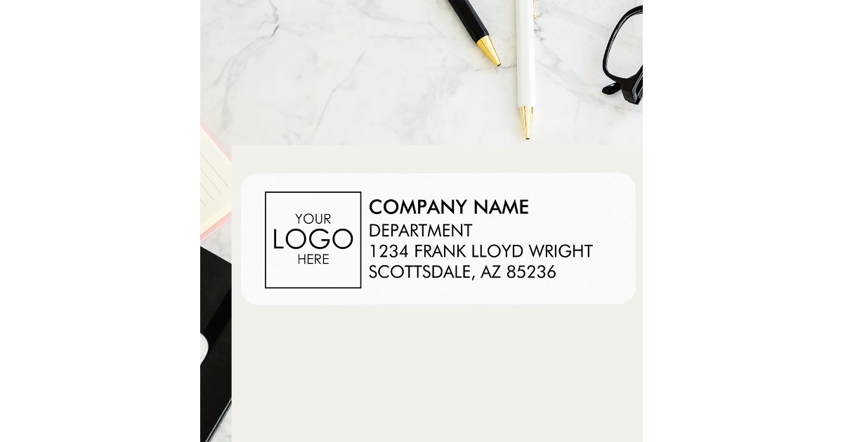 Simple Custom Business Company Logo Return Address Label | Zazzle