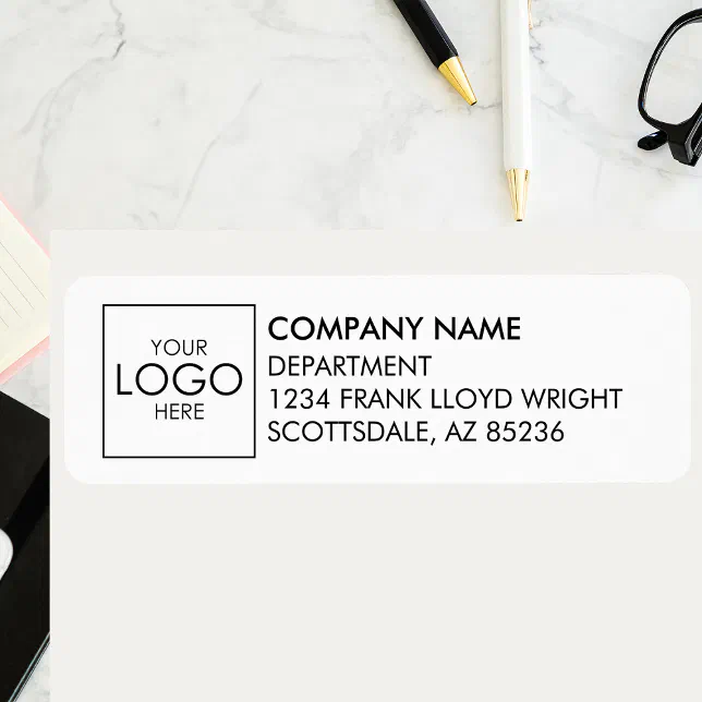 Simple Custom Business Company Logo Return Address Label | Zazzle
