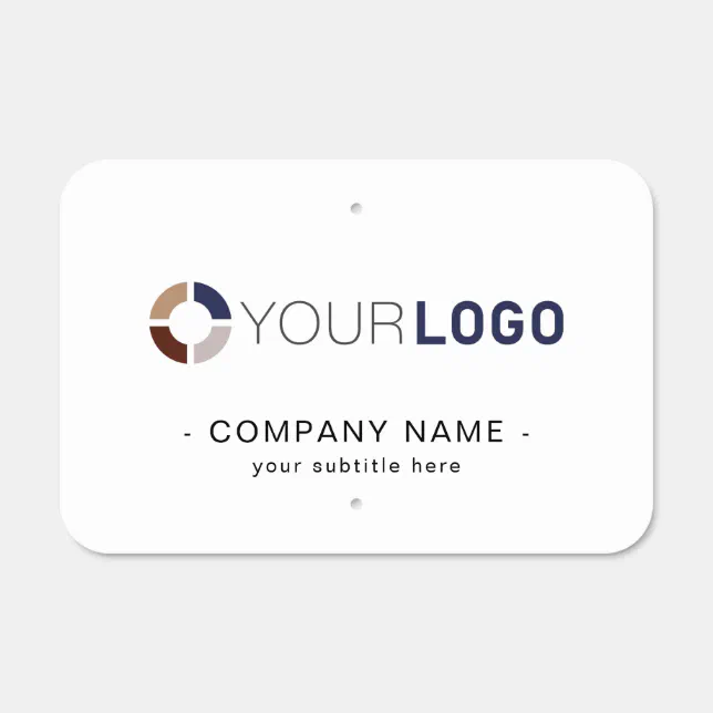 Simple custom business corporate logo metal sign | Zazzle