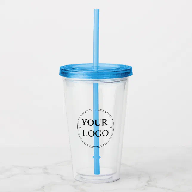 Simple Custom Business Logo Acrylic Tumbler | Zazzle