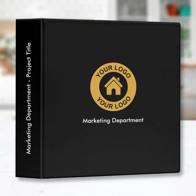 Simple Custom Business Logo And Text 3 Ring Binder | Zazzle