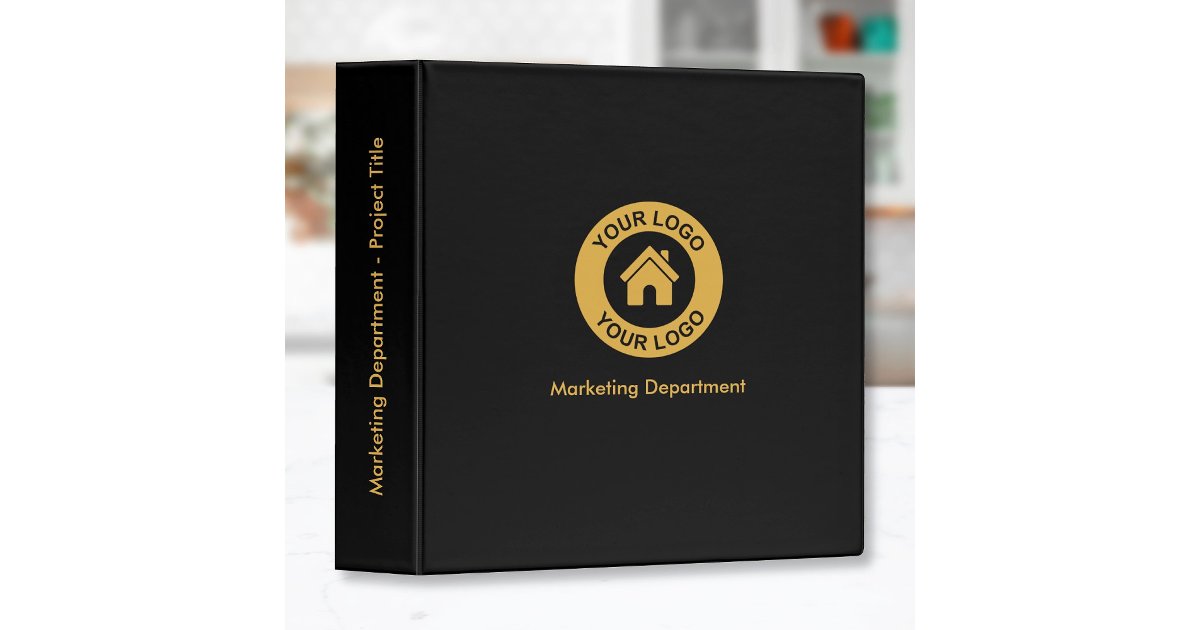 Simple Custom Business Logo And Text 3 Ring Binder | Zazzle
