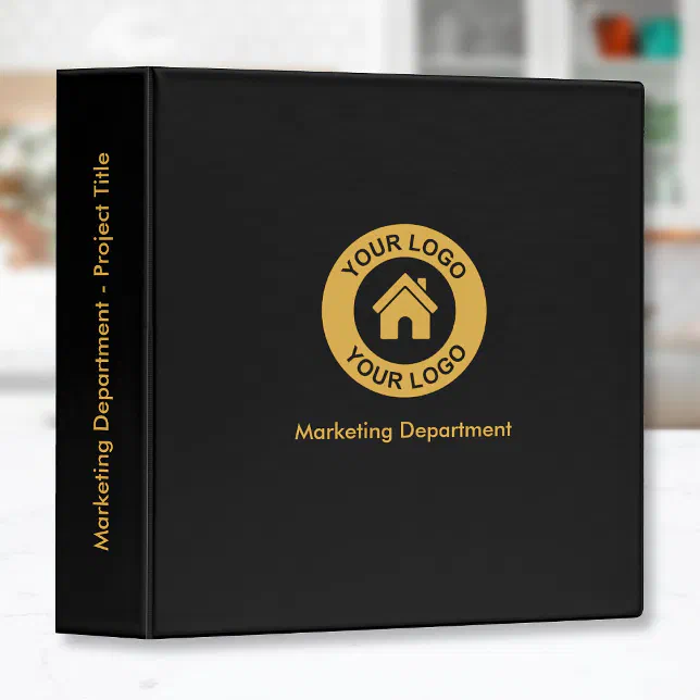 Simple Custom Business Logo And Text 3 Ring Binder | Zazzle