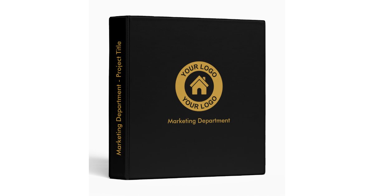 Simple Custom Business Logo And Text 3 Ring Binder | Zazzle.com