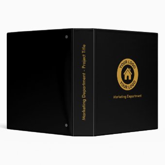 Simple Custom Business Logo And Text 3 Ring Binder | Zazzle