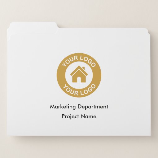 Simple Custom Business Logo And Text File Folder | Zazzle