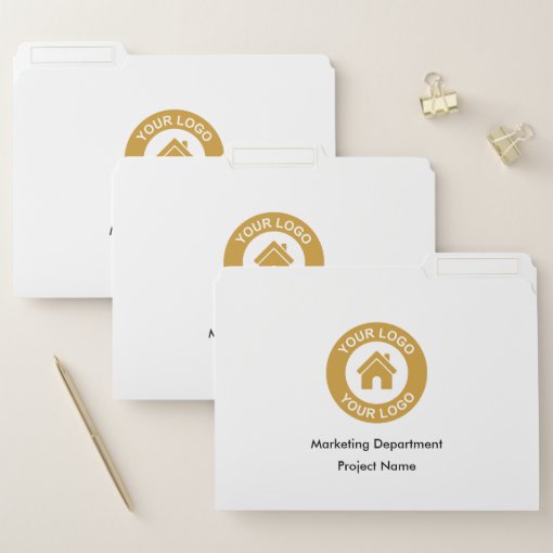Simple Custom Business Logo And Text File Folder | Zazzle