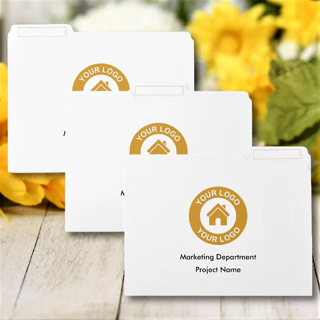 Simple Custom Business Logo And Text File Folder | Zazzle