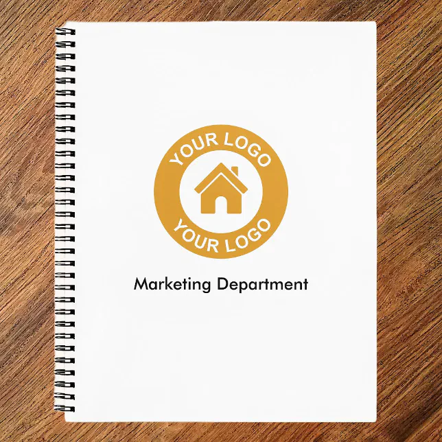 Simple Custom Business Logo And Text White Notebook | Zazzle