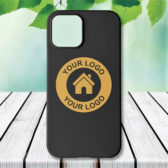 Simple Custom Business Logo Black iPhone Case | Zazzle
