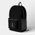 Simple Custom Business Logo Black Printed Backpack | Zazzle