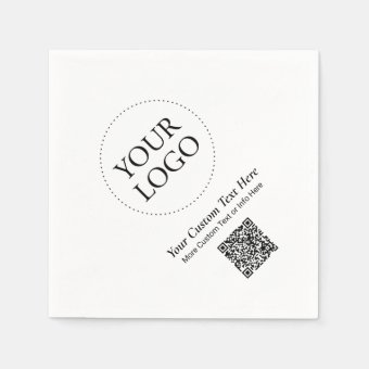 Simple Custom Business Logo QR Code Promotional Napkins | Zazzle