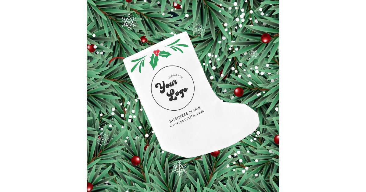 Simple Custom Business Logo Small Christmas Stocking | Zazzle