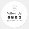 Simple Custom Business Logo Social Media Follow Us Classic Round ...