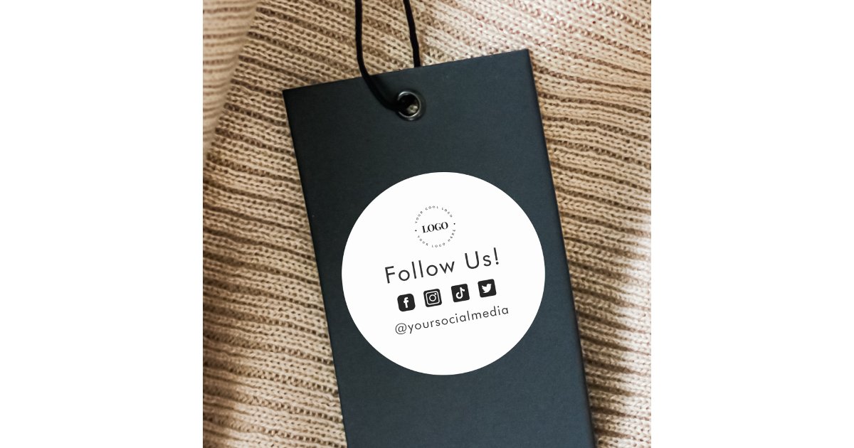 Simple Custom Business Logo Social Media Follow Us Classic Round ...