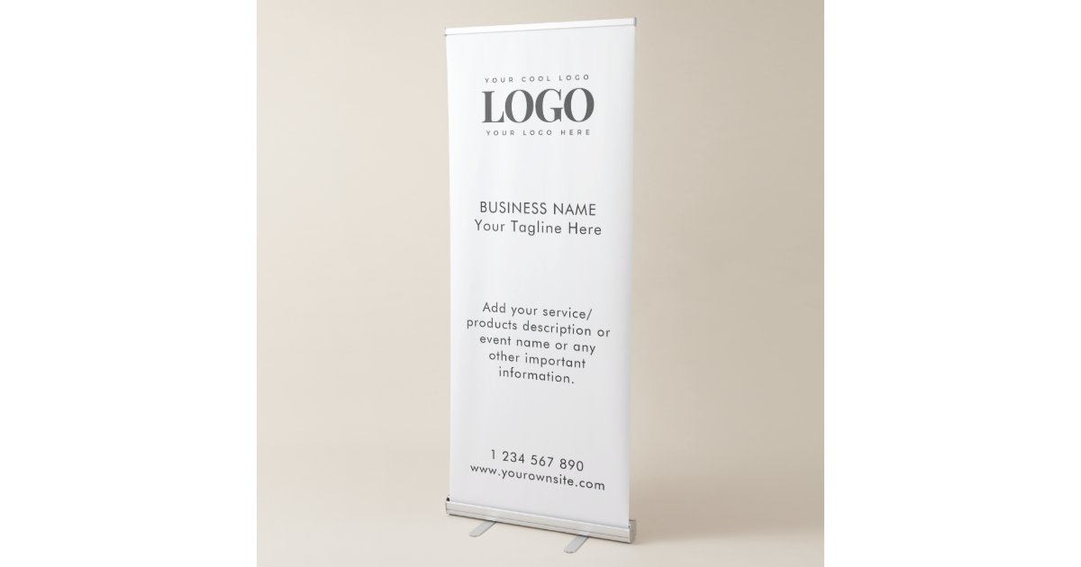 Simple Custom Business Logo Text Corporate Company Retractable Banner ...