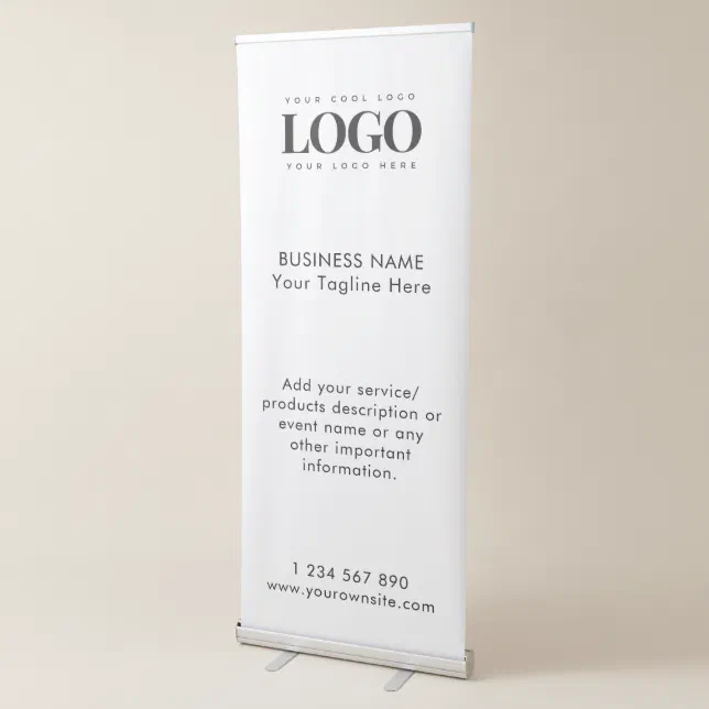 Simple Custom Business Logo Text Corporate Company Retractable Banner ...
