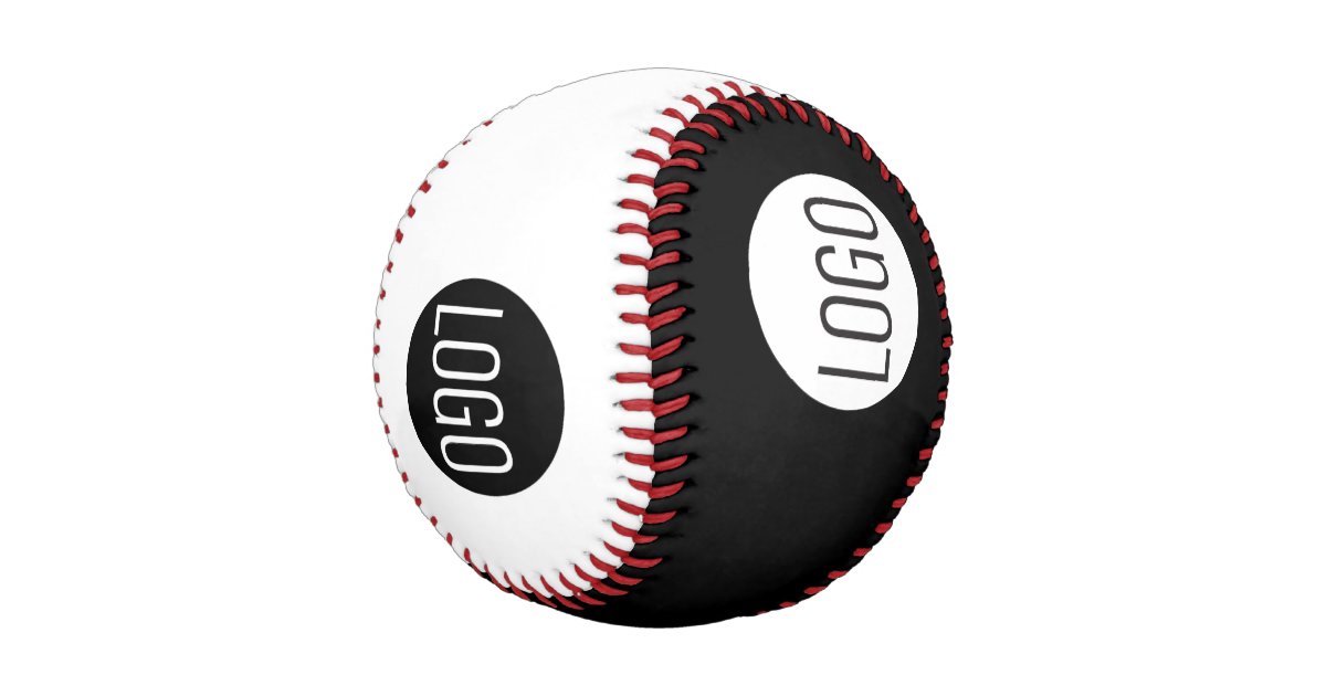 Simple Custom Business White logo and Black logo Baseball | Zazzle