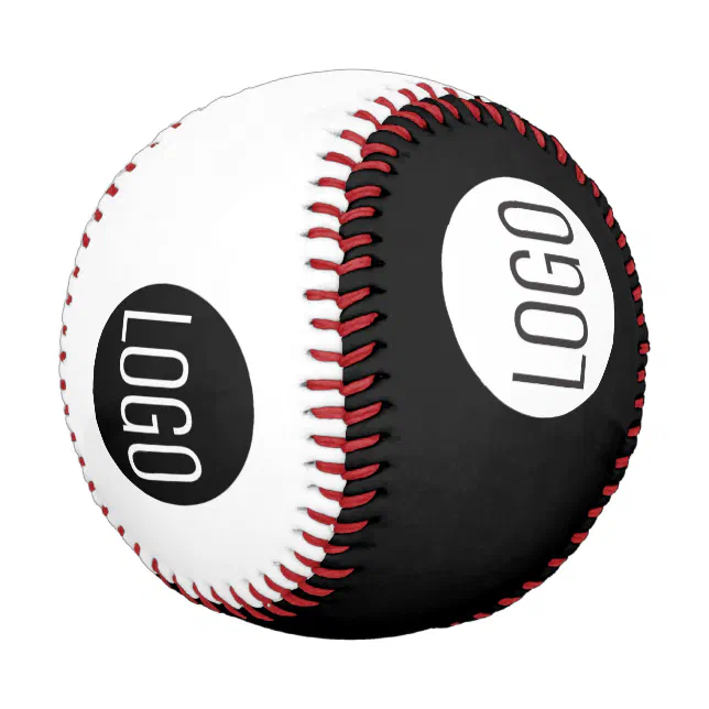 Simple Custom Business White logo and Black logo Baseball | Zazzle