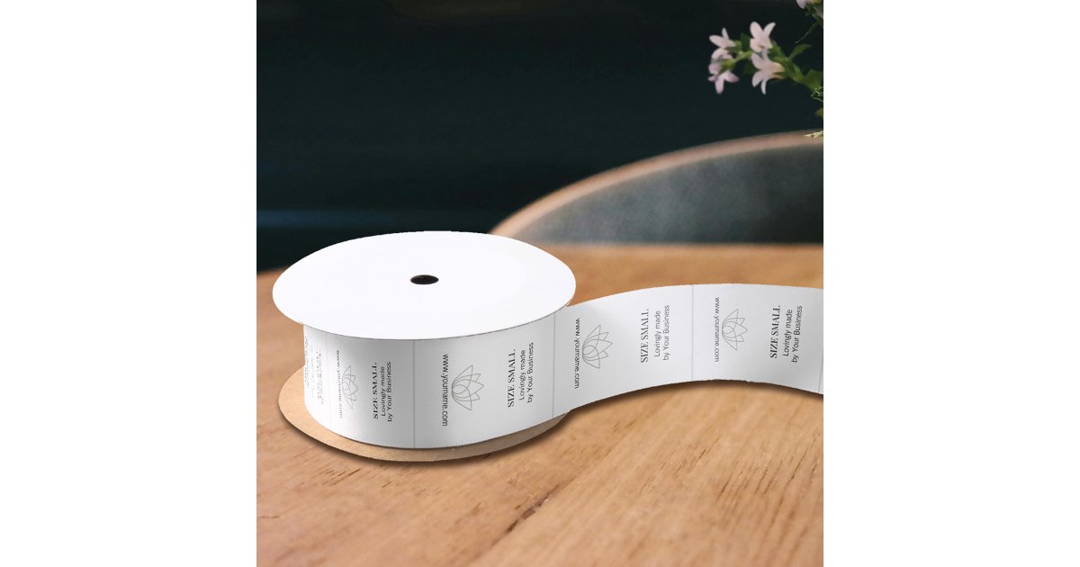 Simple custom clothing garment product labels satin ribbon | Zazzle