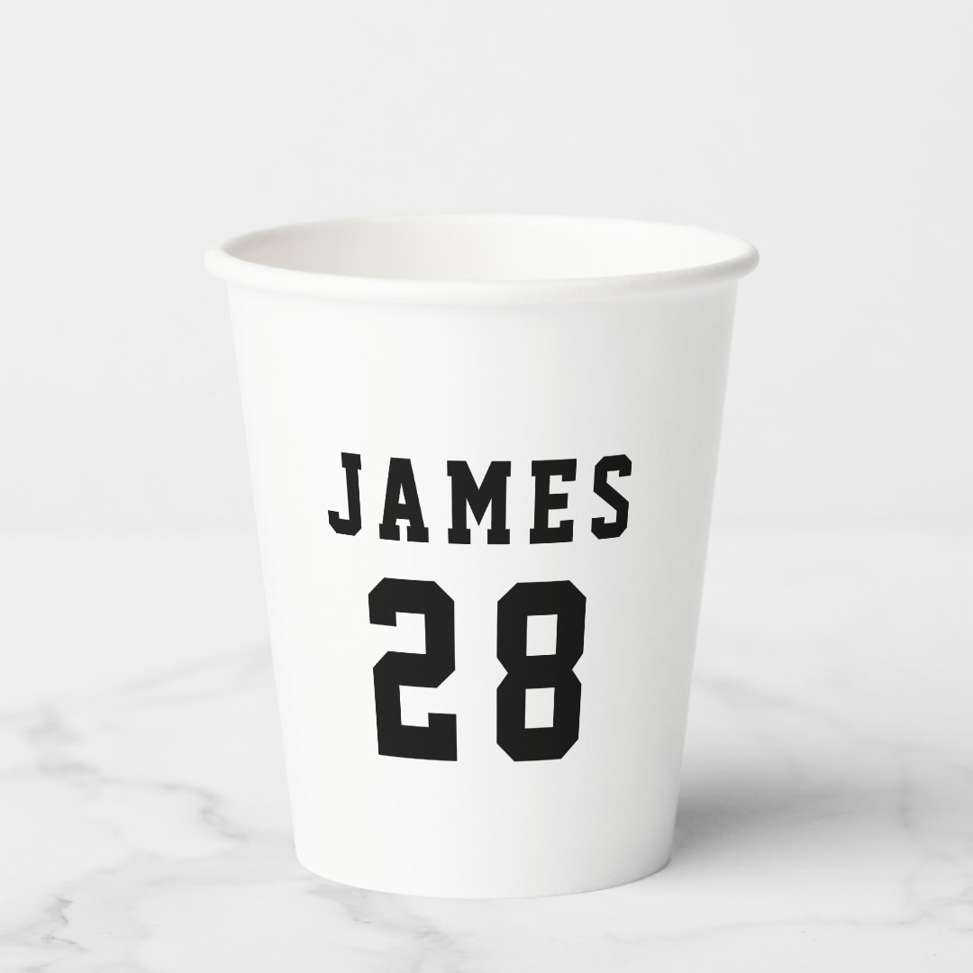 Simple Custom Color Varsity Paper Cups | Zazzle
