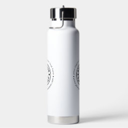 Simple Custom Company Business Logo Website Text Water Bottle | Zazzle