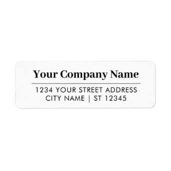 Simple Custom Company Business Return Address Label | Zazzle