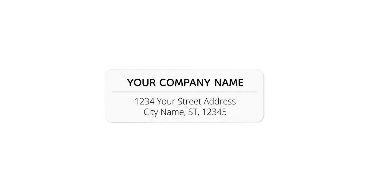 Simple Custom Company Business Return Address Label | Zazzle