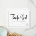 Simple Custom Coupon code Business Logo Thank You Card | Zazzle