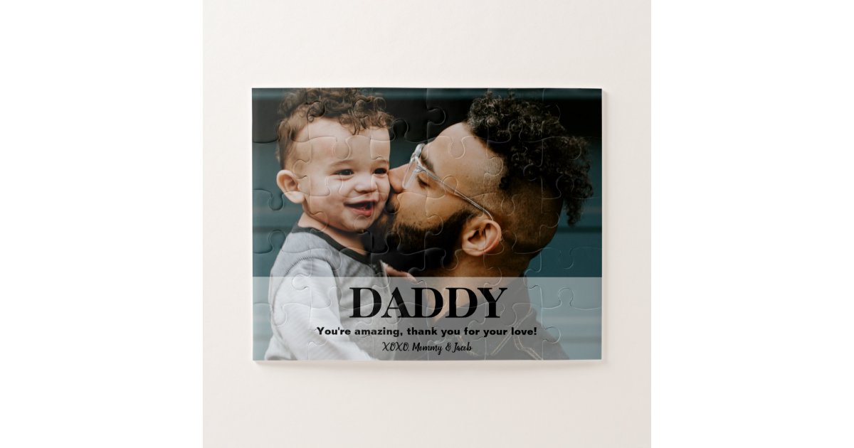 Simple Custom Daddy Photo fathers day Jigsaw Puzzle | Zazzle