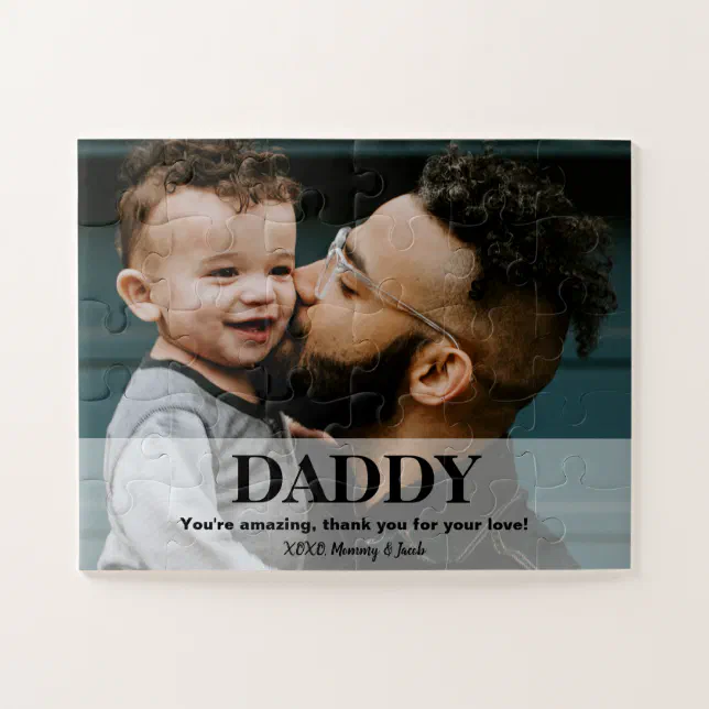 Simple Custom Daddy Photo fathers day Jigsaw Puzzle | Zazzle