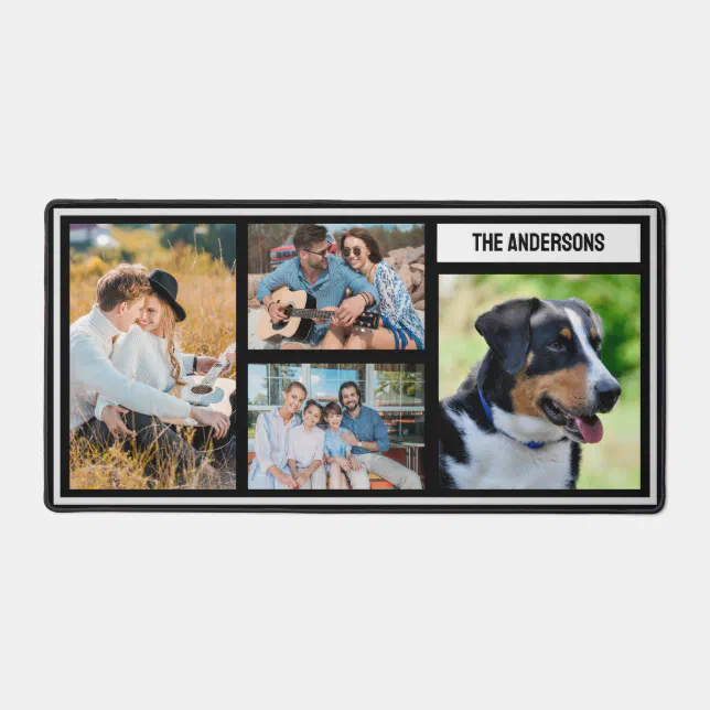 Simple Custom Family Photo Collage Table Mat | Zazzle