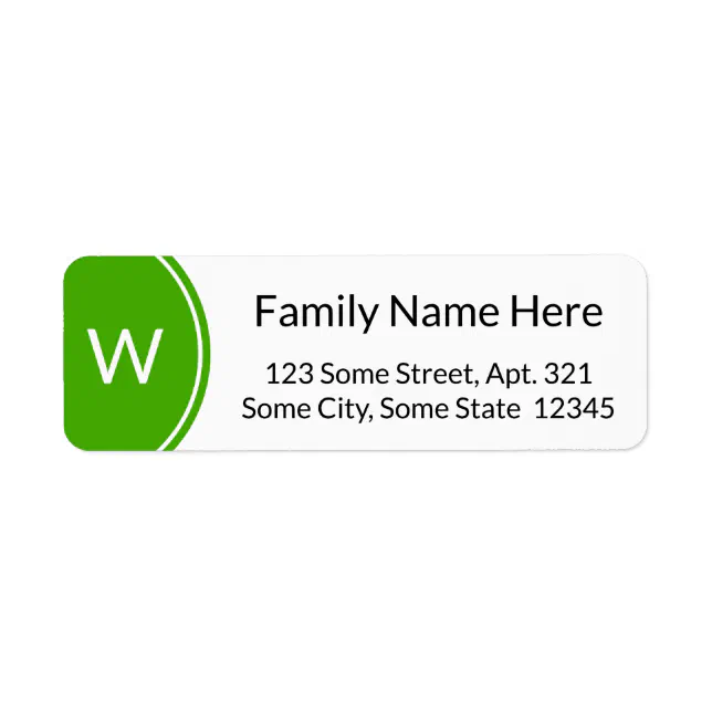 Simple Custom Initial Letter Return Address Label | Zazzle