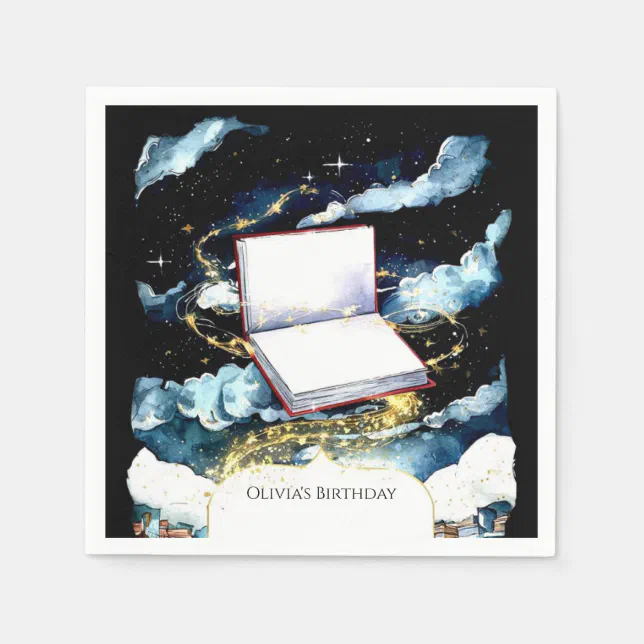 Simple Custom Library Storybook Birthday Napkins | Zazzle