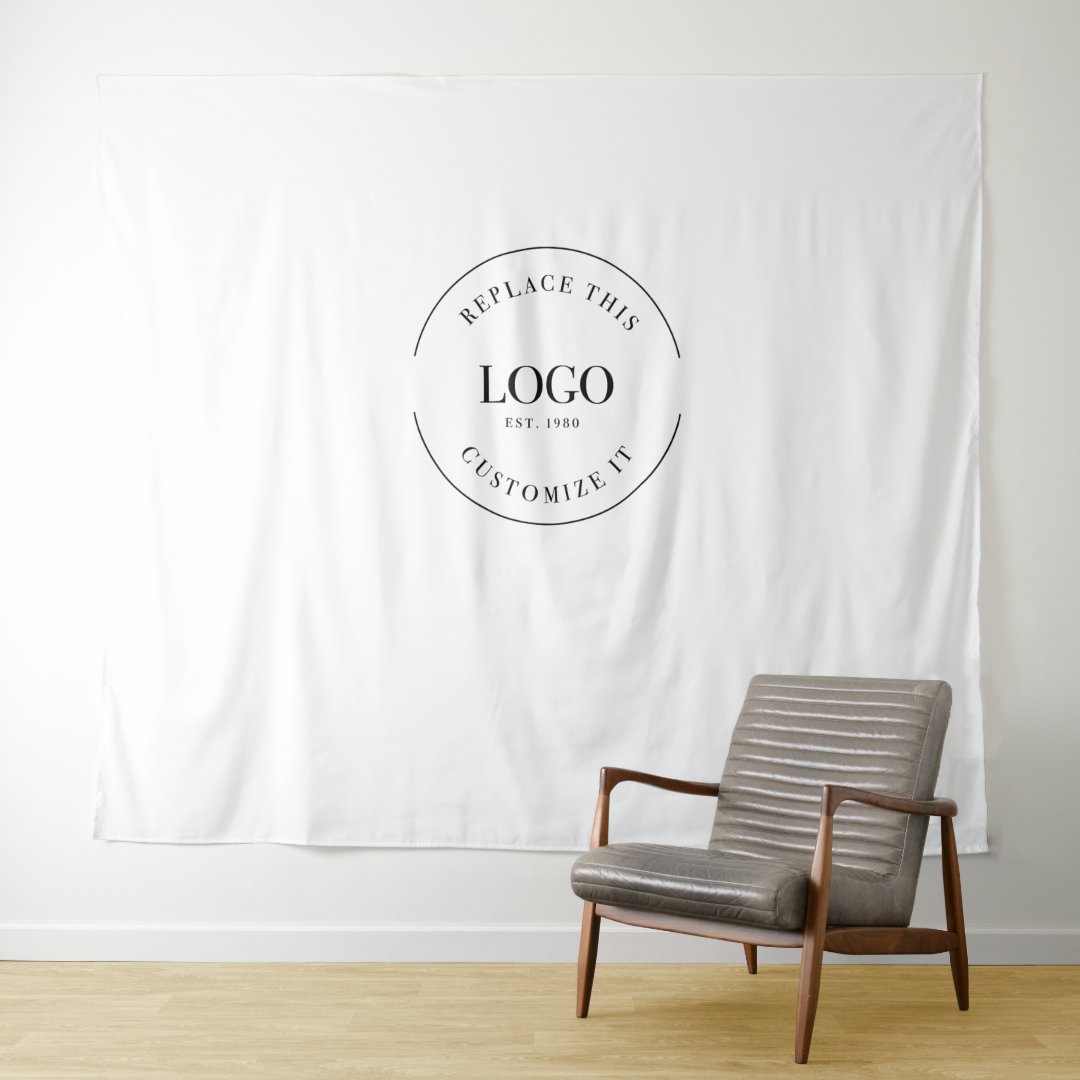 Simple Custom Logo backdrop Company branding | Zazzle