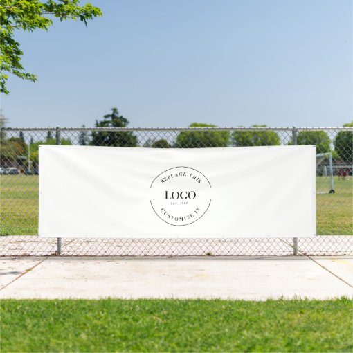 Simple Custom Logo backdrop Company branding Banner | Zazzle