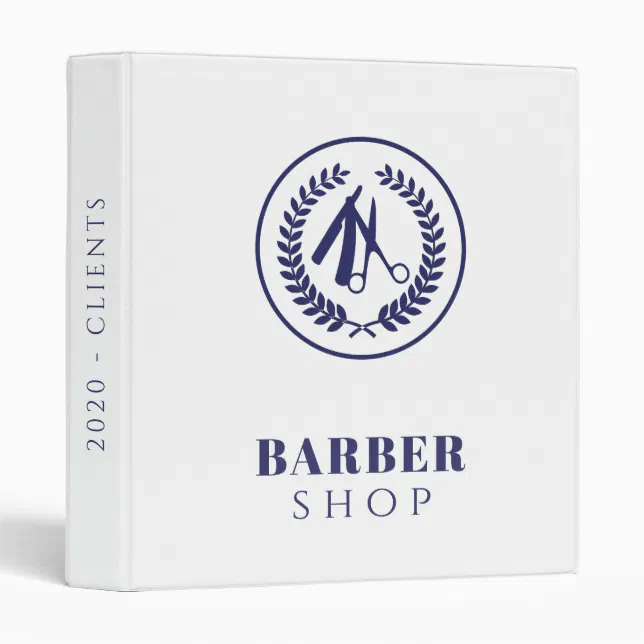 Simple custom logo barber salon appointment book 3 ring binder | Zazzle